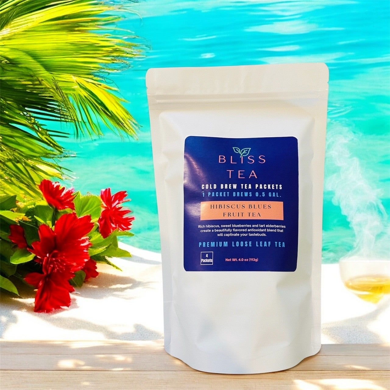 Hibiscus Blues Cold Brew Tea (4 Pack) | Bliss Tea